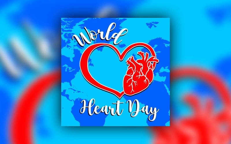 World Heart Day Social Media Post Design - TemplateMonster