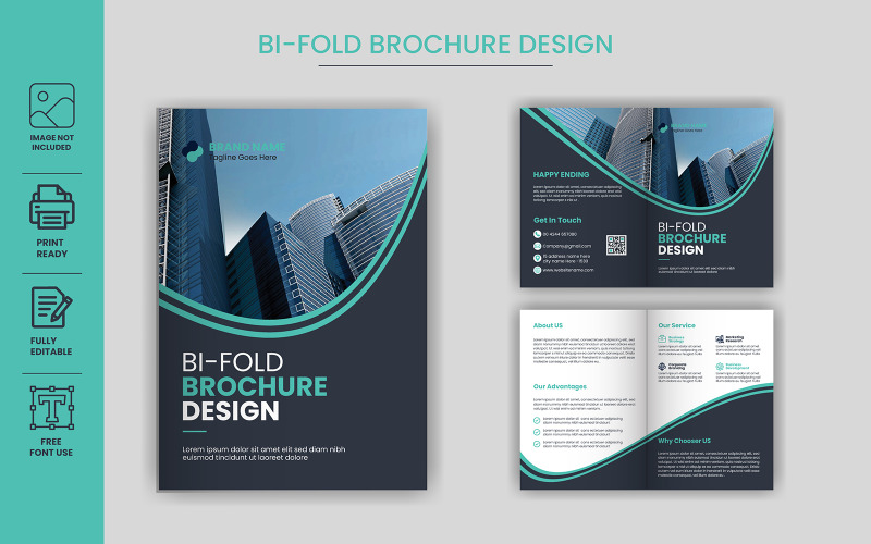 Brochure Bifold aziendale professionale Layout con modello unico