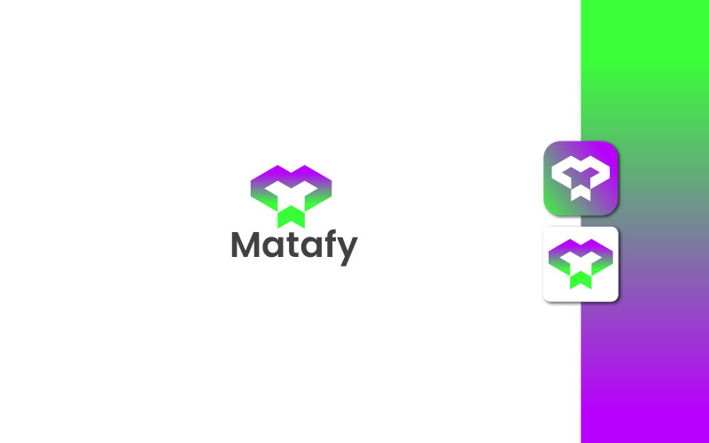 Professional Letter M Logo Design With Mobile App Icon