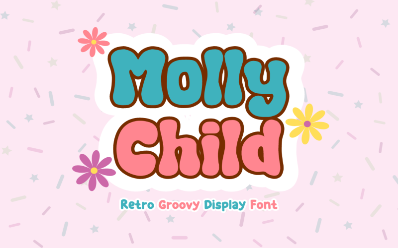 Molly Child - Retro Groovy Display Font - TemplateMonster Molly Child - Retro Groovy Display Font - TemplateMonster