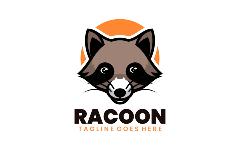 Raccoon Simple Mascot Logo #349798 - TemplateMonster