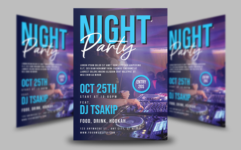 Night Party Template Flyer 1 #349813 - TemplateMonster