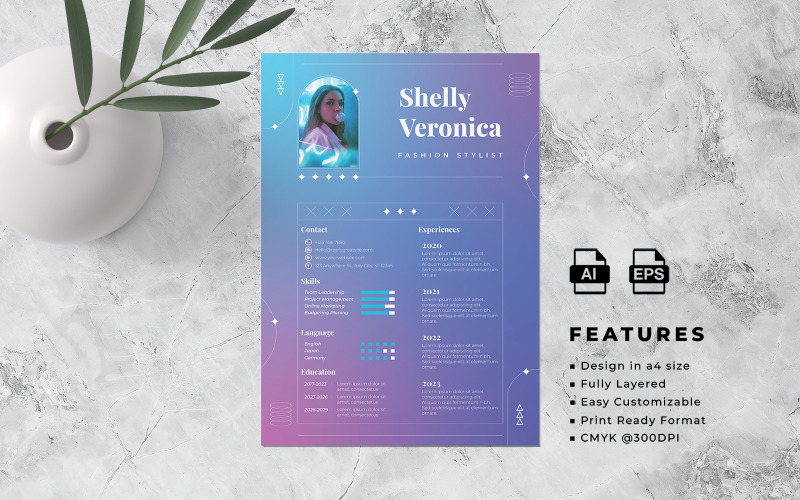 Resume CV Template Flyer Design 1 #349800 - TemplateMonster