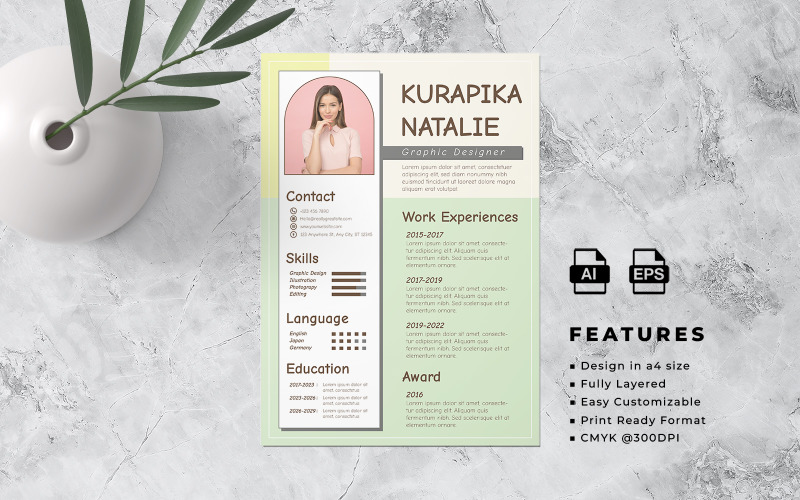 Resume CV Template Flyer Design 3 #349808 - TemplateMonster