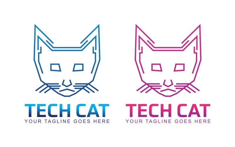 Tech Cat Logo Design - Brand Identity - TemplateMonster