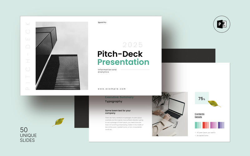 Layout di presentazione del pitch-deck - TemplateMonster