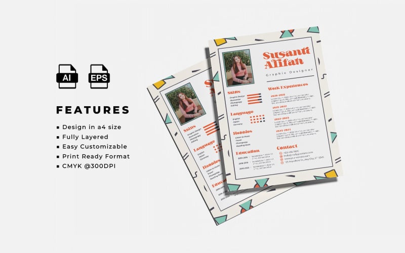 Resume and CV Template Flyer 5 #349913 - TemplateMonster