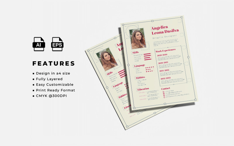 Resume CV Template Flyer Post #350053 - TemplateMonster