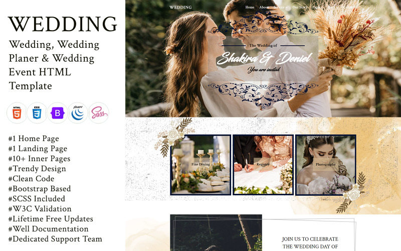 15+ Free Wedding Bootstrap Templates - TemplateMonster