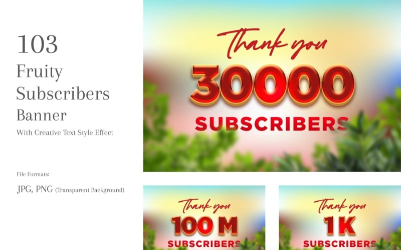 Fruity Subscribers Banner Design Set 18 - TemplateMonster