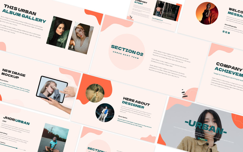 Modèle Powerpoint de mode Lookbook urbain - TemplateMonster