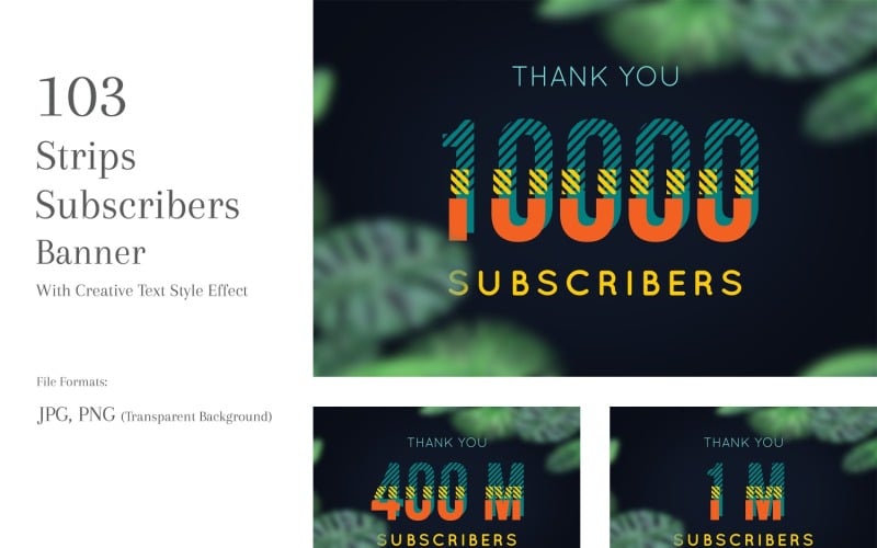 Strips Subscribers Banner Design Set 25 - TemplateMonster