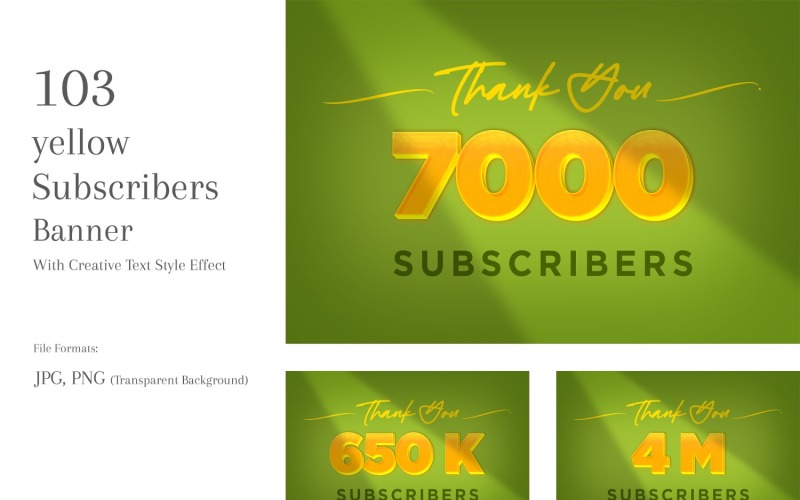 Yellow Subscribers Banner Design Set 28 - TemplateMonster