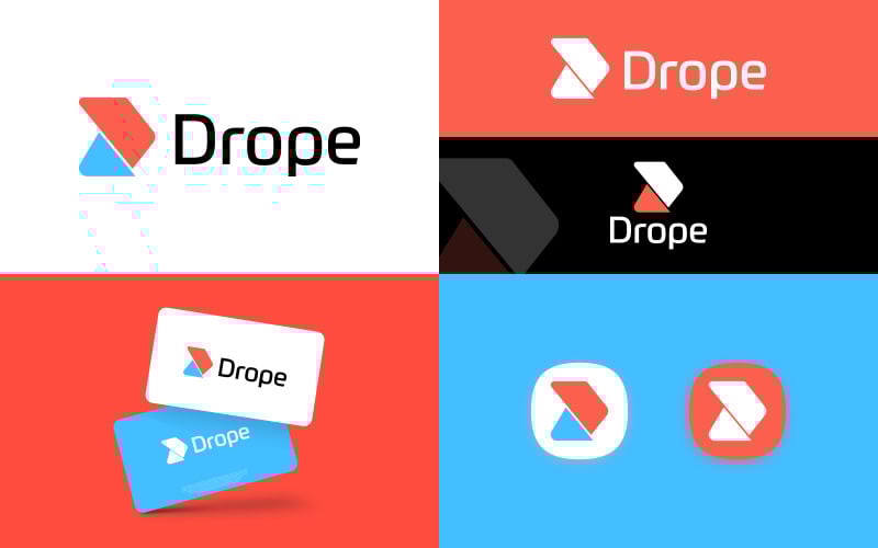 Apresentação do logotipo visual da marca D - TemplateMonster