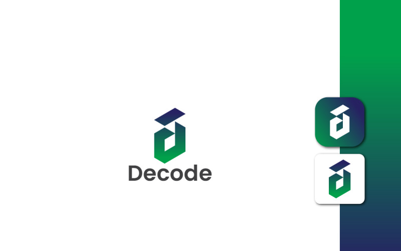 Letter D Logo Design with mobile app icon - TemplateMonster