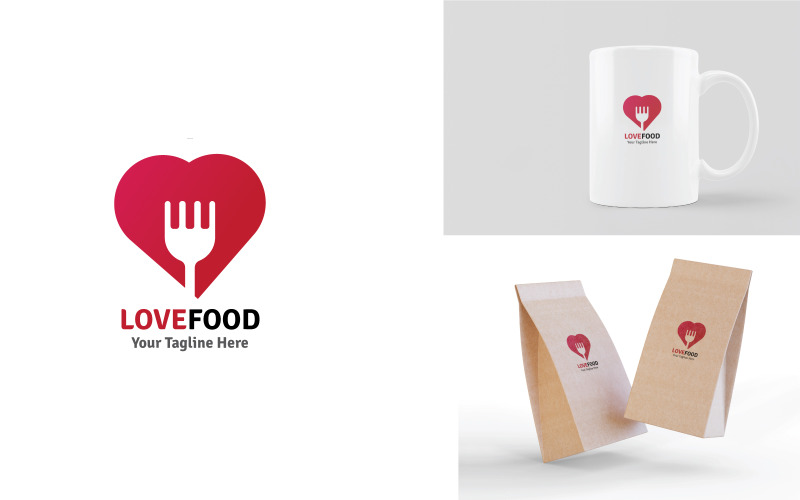 Love food logo template. food logo. #350449 - TemplateMonster