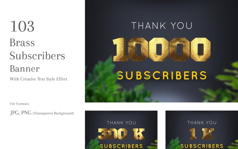 Brass Subscribers Banner Design Set 51 - TemplateMonster