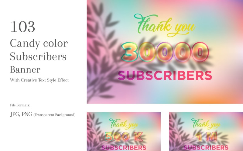 Candy color Subscribers Banners Design Set 81