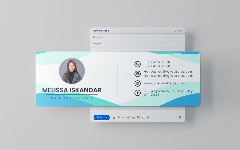 Email Signature Style Design 2 #350504 - TemplateMonster