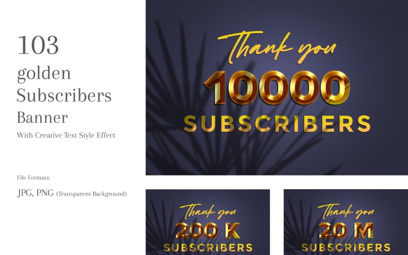 Golden Subscribers Banners Design Set 71 - TemplateMonster