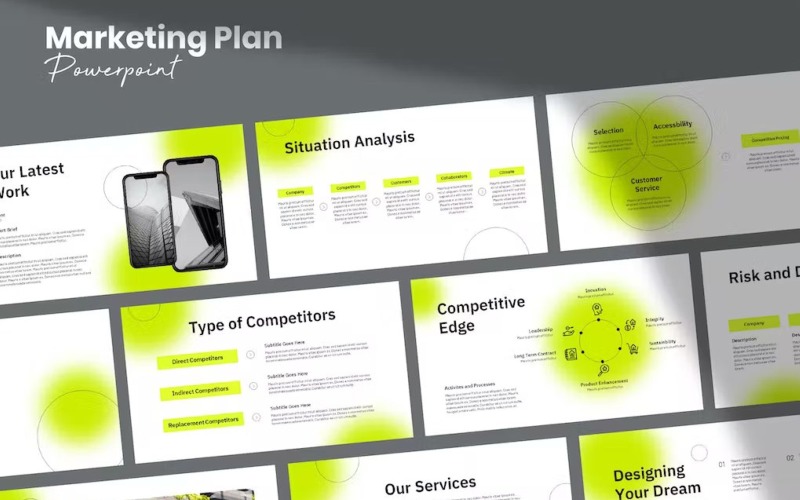 Marketingplan-Vorlage Powerpoint #350538 - TemplateMonster