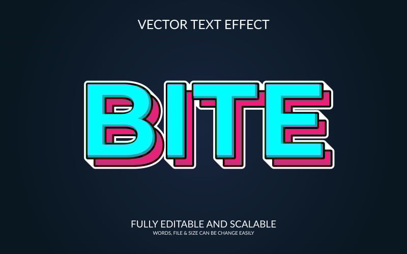 Bite 3D Editable Vector Eps Text Effect Template