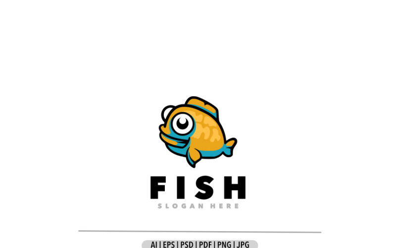 Cute fish logo design template #350645 - TemplateMonster
