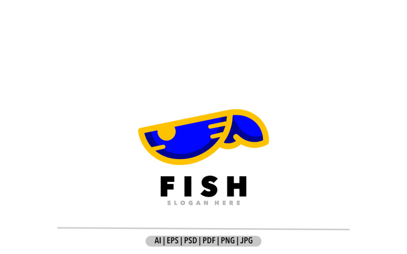 Fish simple design logo illustration - TemplateMonster