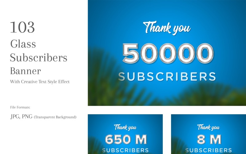 Glass Subscribers Banners Design Set 97 - TemplateMonster