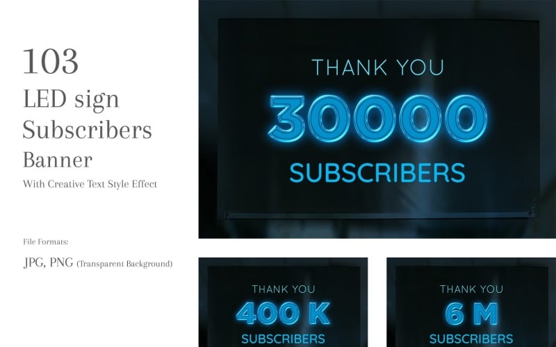 LED sign Subscribers Banners Design Set 101 - TemplateMonster