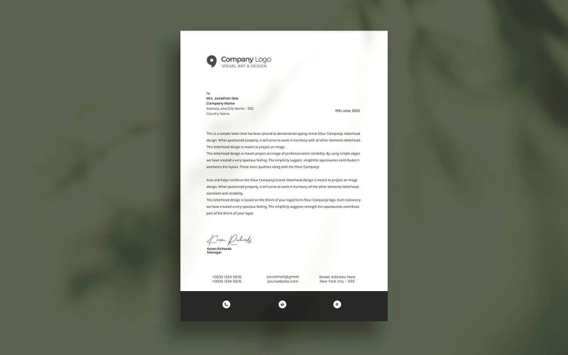 Clean Letterhead Template #350749 - TemplateMonster