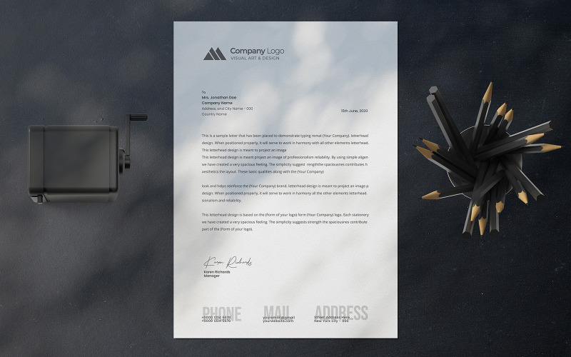 Formal Letterhead Design Template #350725 - TemplateMonster