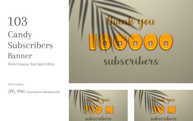 Candy Subscribers Banners Design Set 116 - TemplateMonster