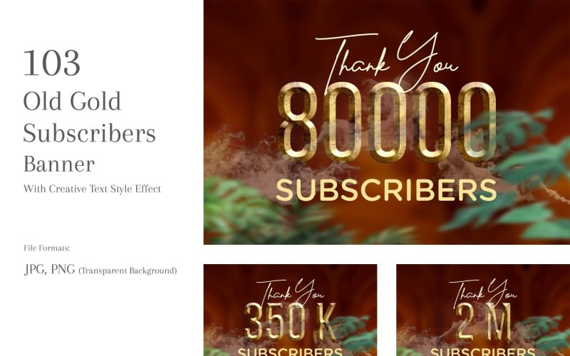 Old Gold Subscribers Banners Design Set 124 - TemplateMonster