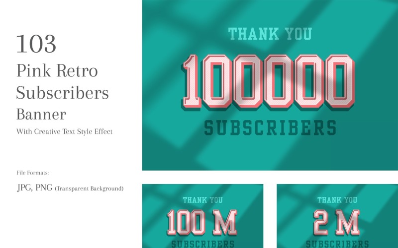 Pink Retro Subscribers Banners Design Set 127