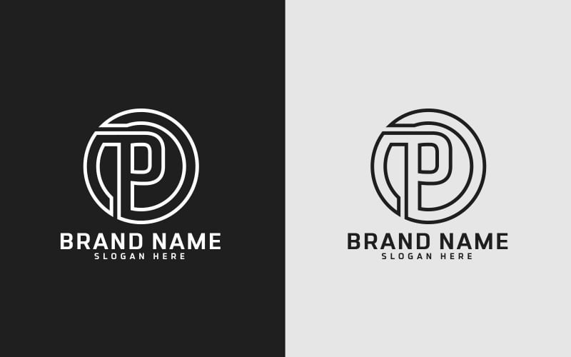 Brand P letter Circle Shape Logo Design - TemplateMonster