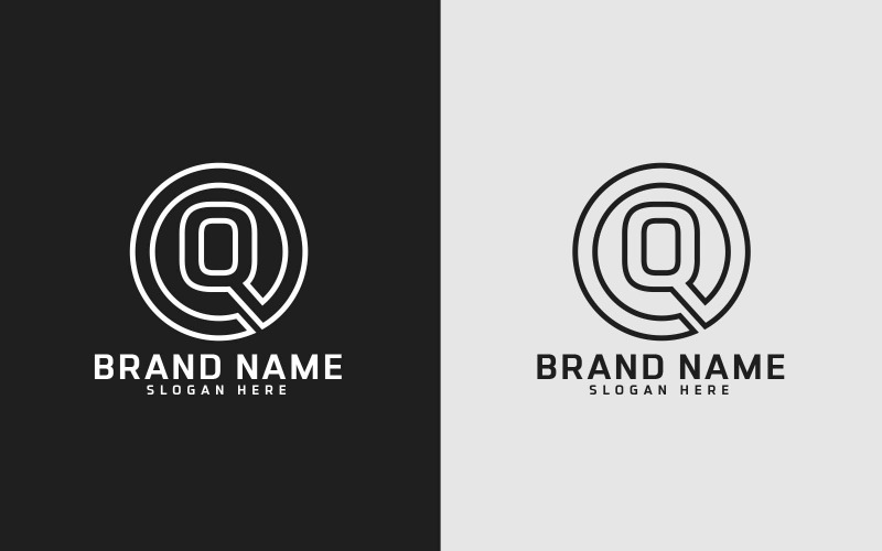 Création de logo en forme de cercle de lettre Q de marque