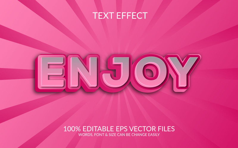 Enjoy 3D Editable Vector Eps Text Effect Template