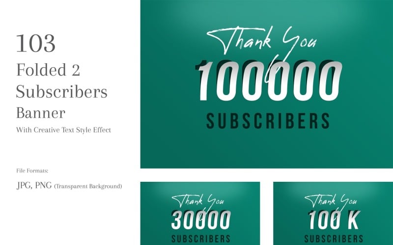 Folded 2 Subscribers Banners Design Set 199 - TemplateMonster