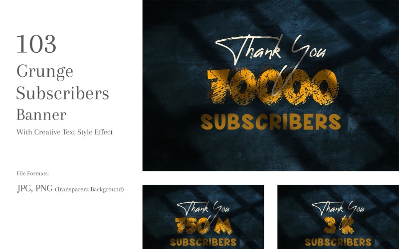 Grunge Subscribers Banners Design Set 145 - TemplateMonster