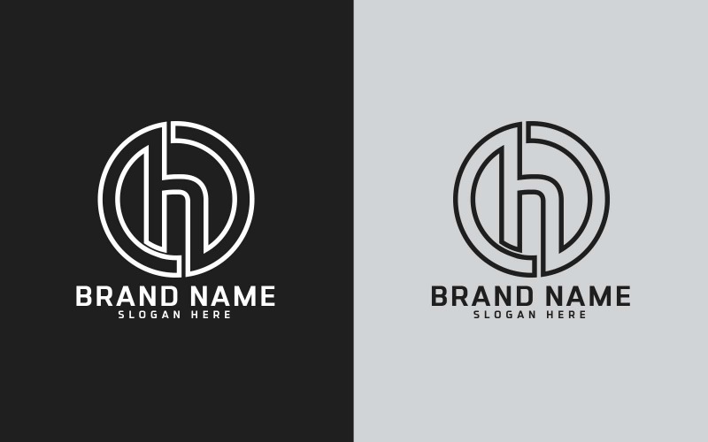 Nuovo marchio H lettera Circle Shape Logo Design -Lettera piccola