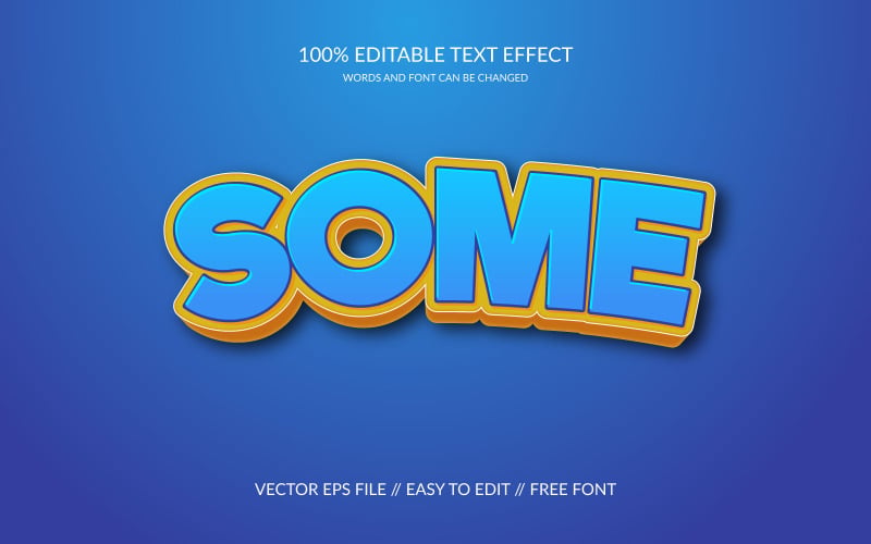 Some Editable Vector Eps 3D Text Effect Template Design