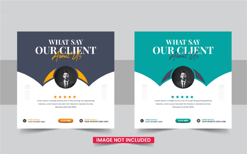 Creative customer feedback or Review social media post