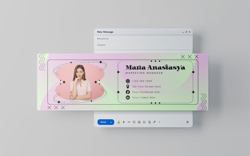 Email Signature Style Design 5 #351384 - TemplateMonster