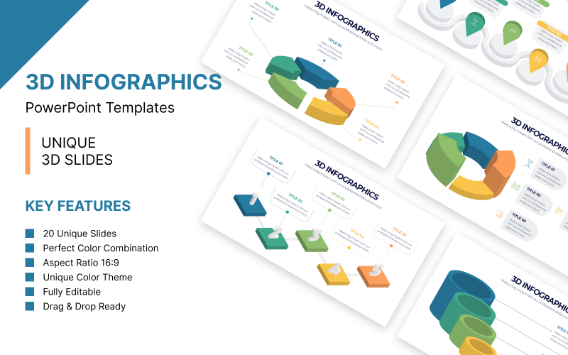Modelos de PowerPoint de infográficos 3D - TemplateMonster