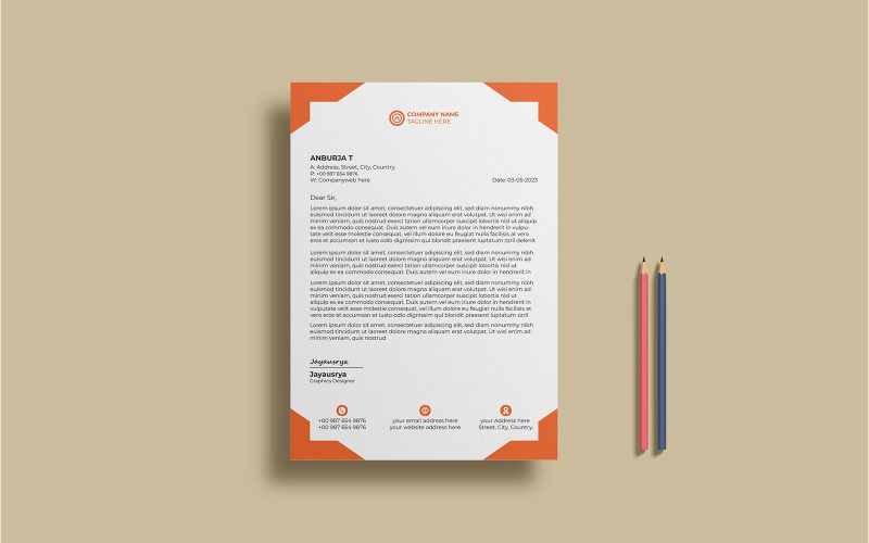 Modello di design minimale per carta intestata_(M)