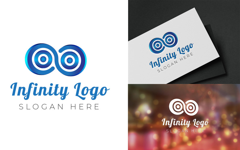 Creative Blue Infinity Logo Template - TemplateMonster