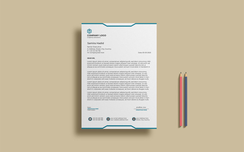 Minimal letterhead template-180 #351604 - TemplateMonster