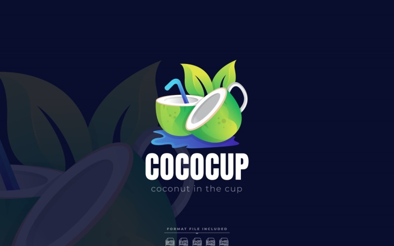 Design de Modelo de Logotipo de Coco - TemplateMonster