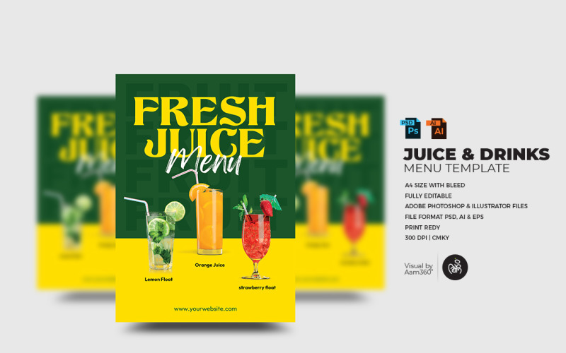 Drinks Menu Flyer Template #351745 - TemplateMonster